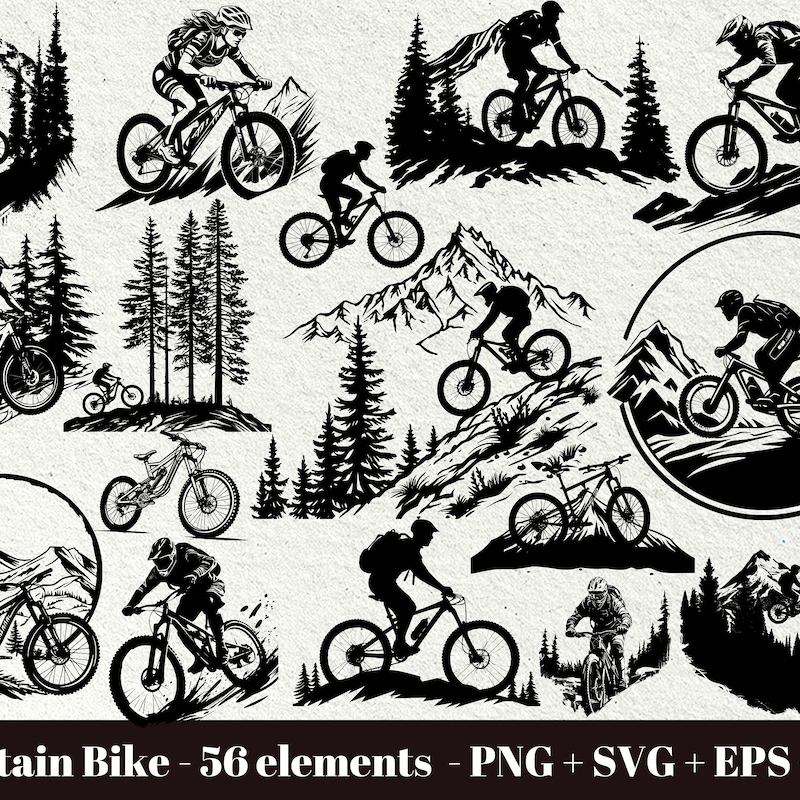 Mountain Bike Riding Svg - Etsy