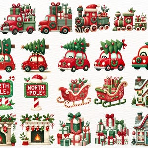 Cute Christmas Watercolor Clipart Bundle / Cute Santa Claus Clipart ...
