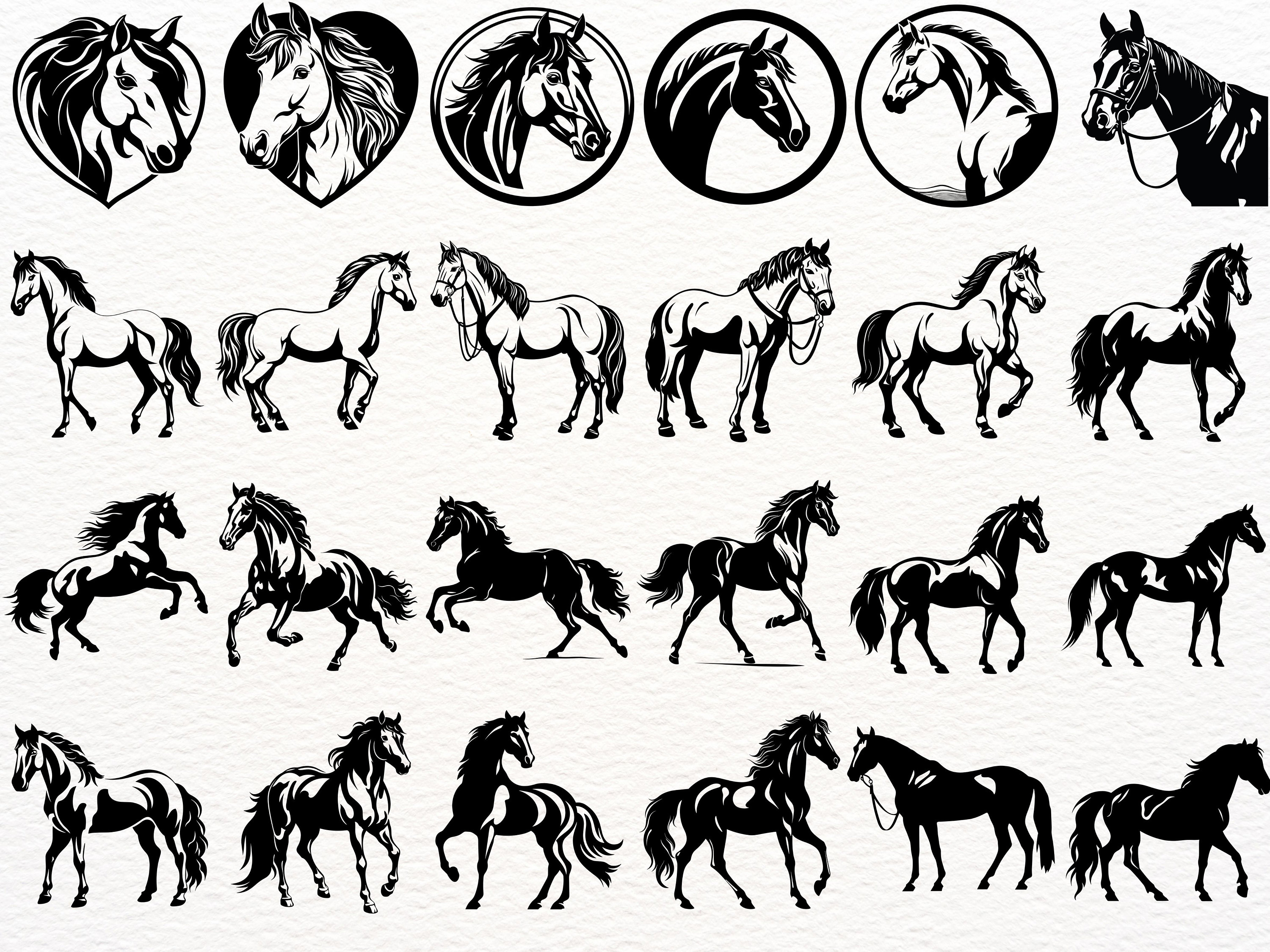 Horse Svg Bundle / Horse Svg Files for Cricut / Horse Head Sign Svg ...