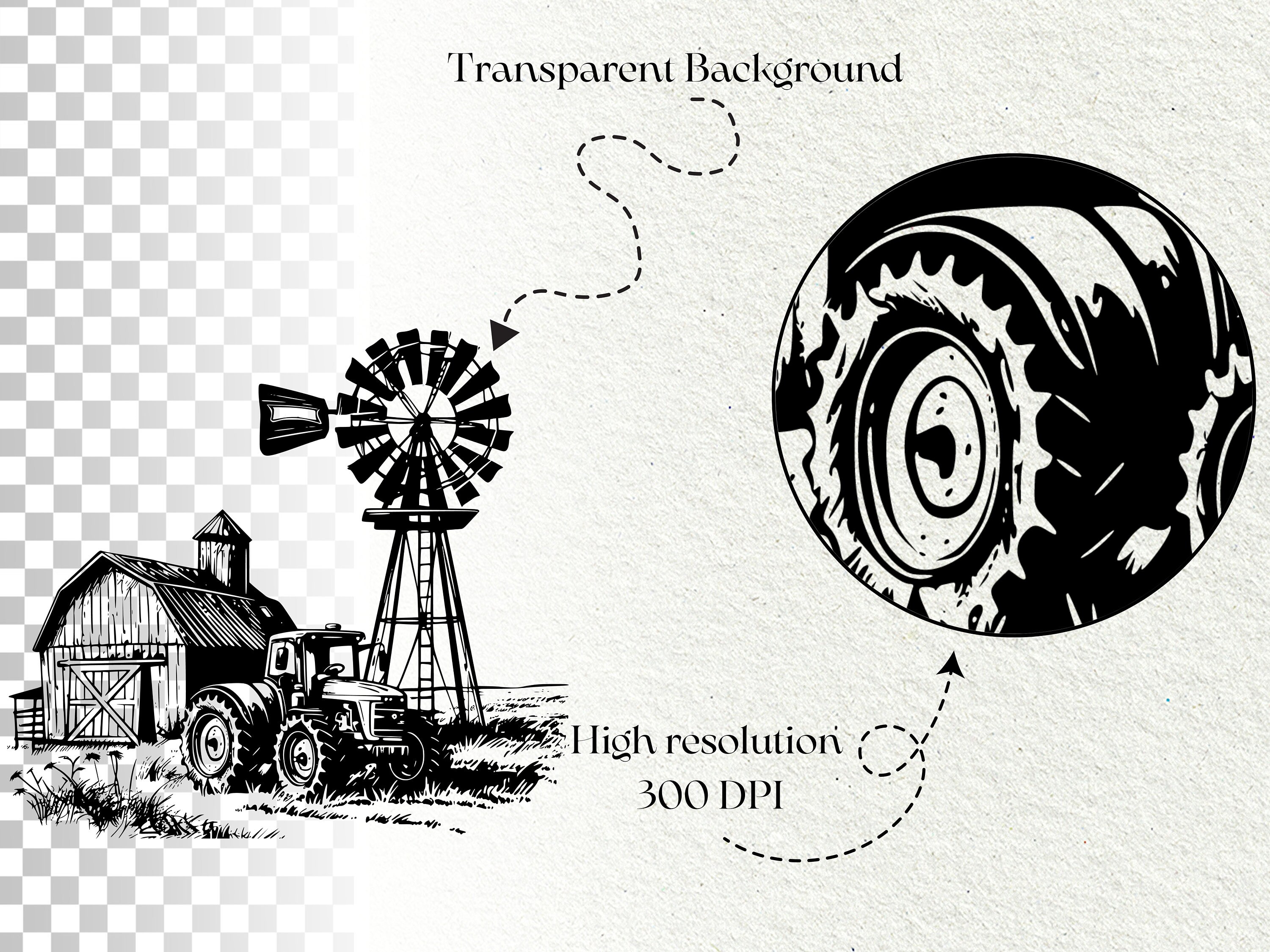 Old Barn and Tractor / Laser Engraved Rustic Barn / Farm Barn SVG ...