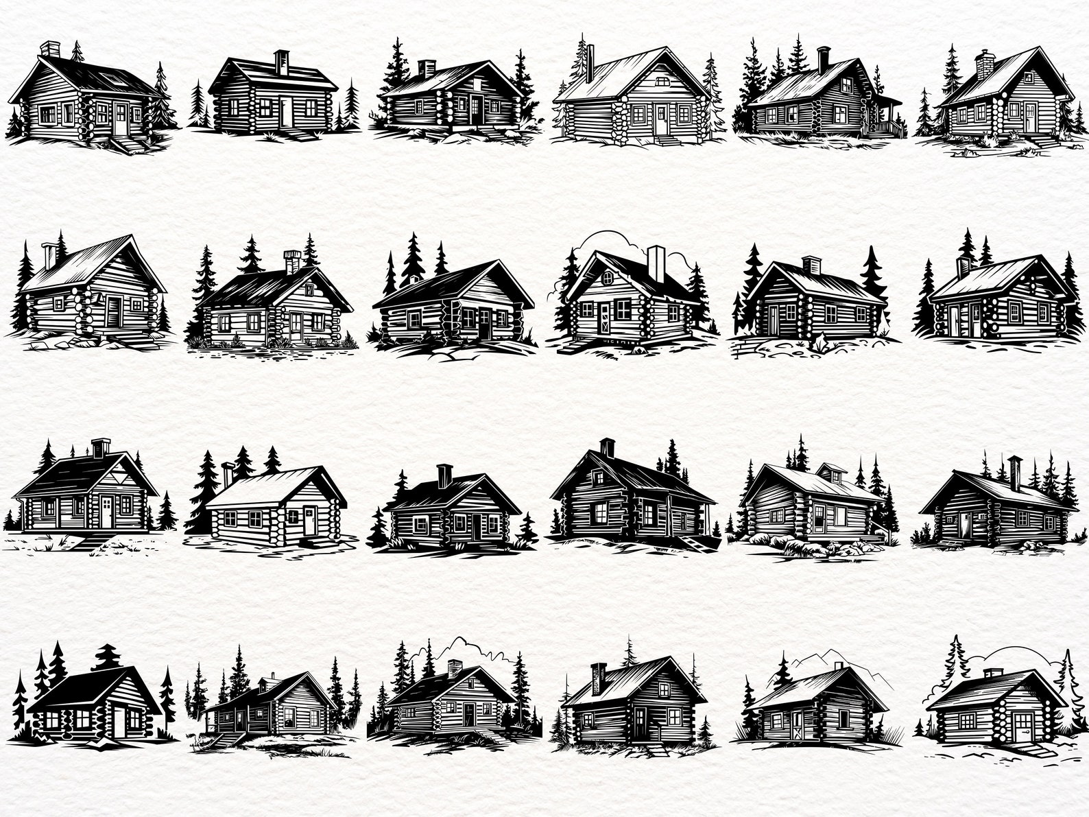 Log Cabin Svg / Mountain House Svg / House in the Woods Svg / Rustic ...