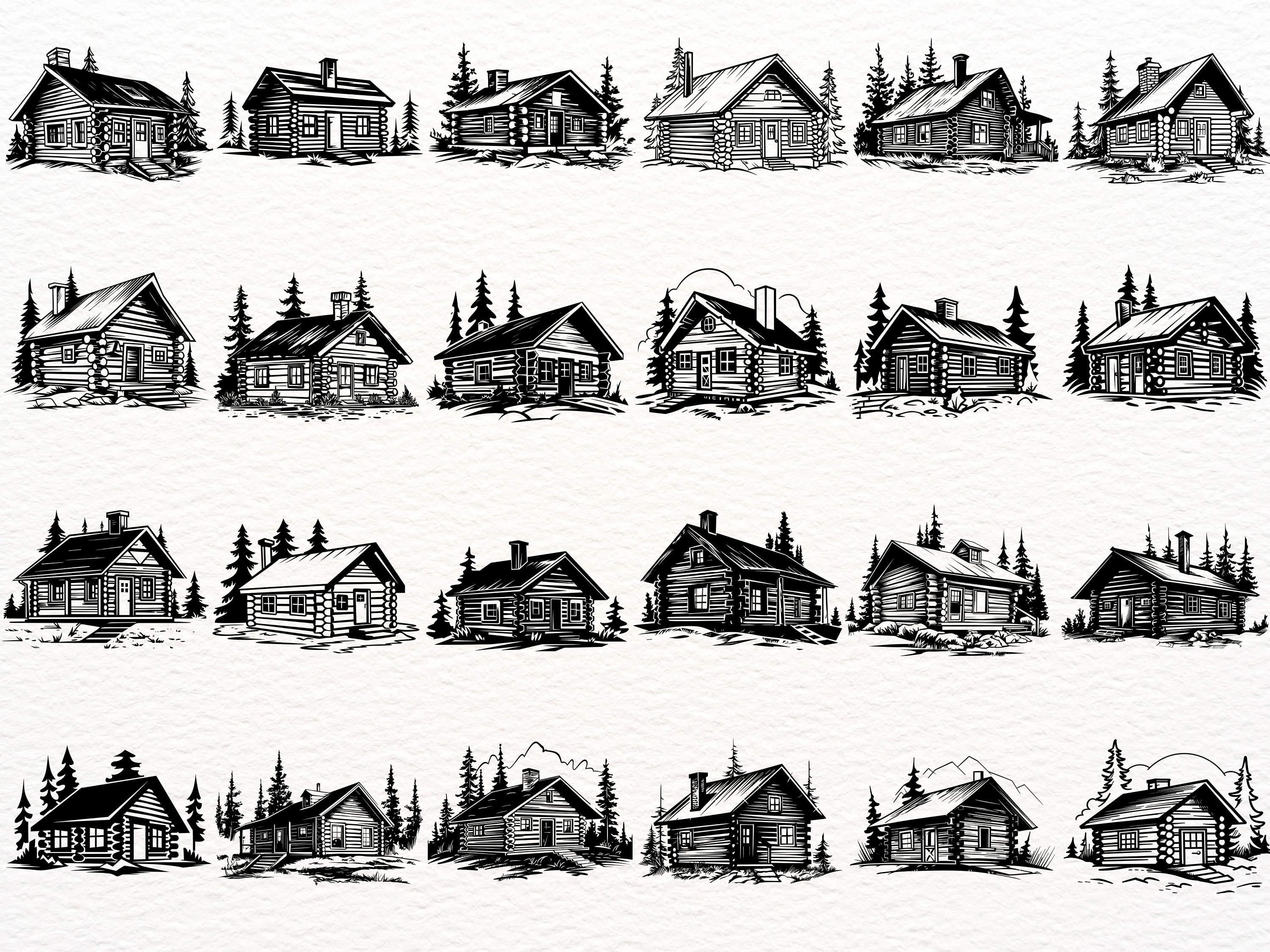 Log Cabin Svg / Mountain House Svg / House in the Woods Svg / Rustic ...