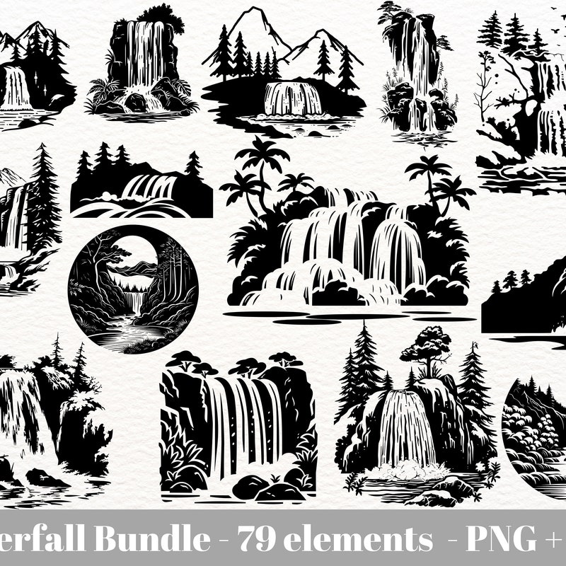 Waterfall Svg - Etsy