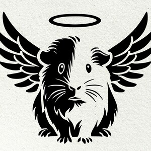 Guinea Pig Angel / Guinea Pig SVG / Guinea Pig Silhouette / Angel Wings ...