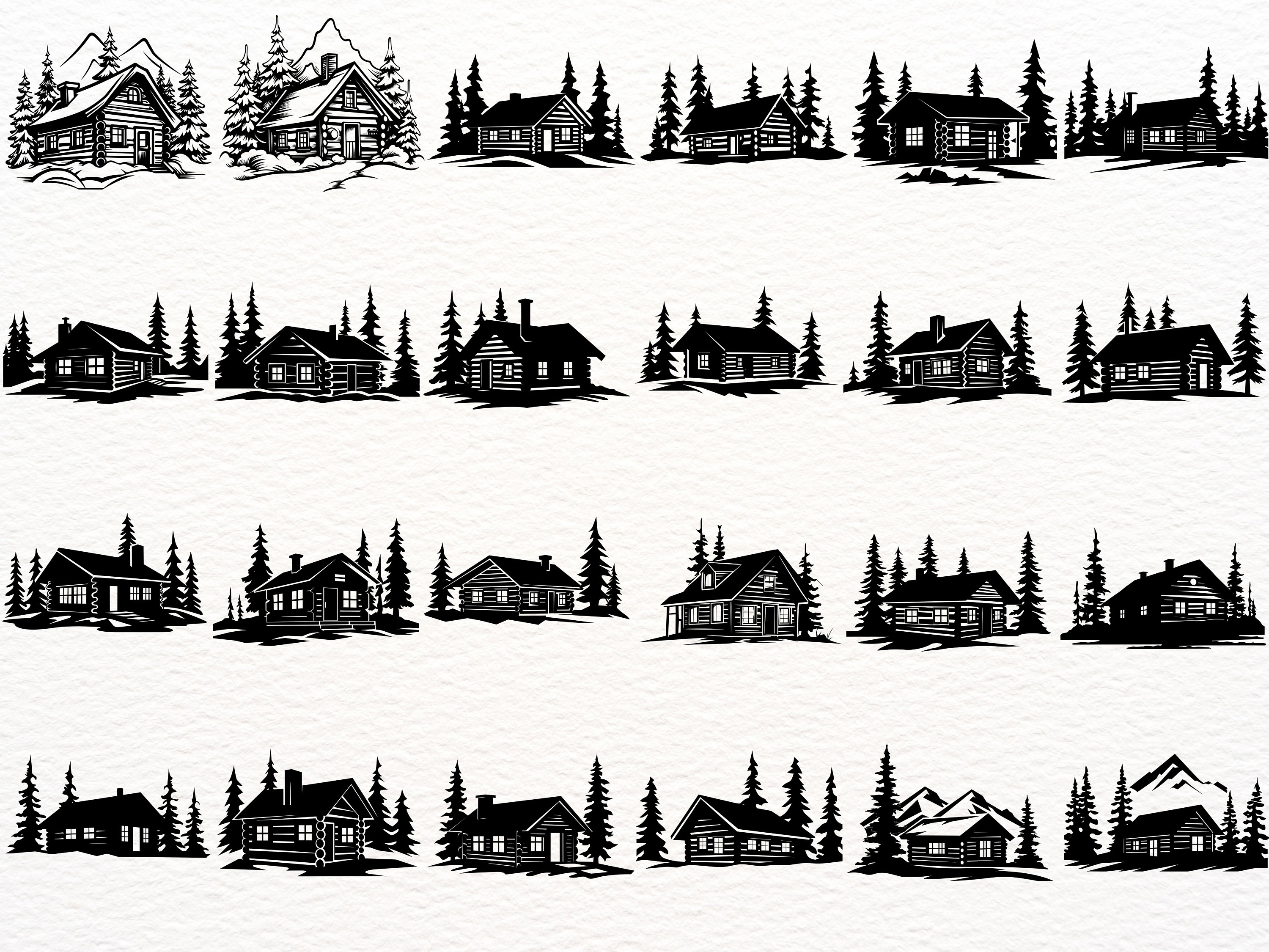 Log Cabin Svg / Mountain House Svg / House in the Woods Svg / Rustic ...