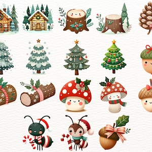 Christmas Woodland Animals Clipart Bundle / Cute Woodland Animals ...