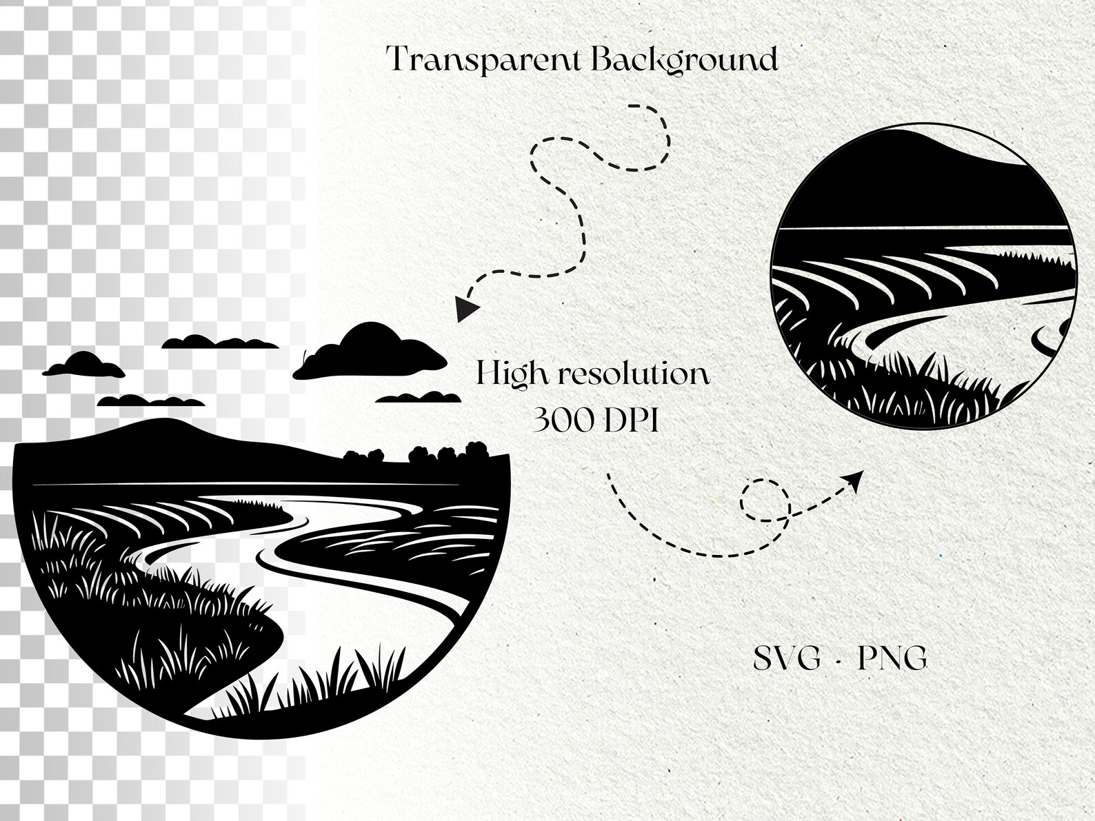 River Scene Svg / Landscape Svg Wood / River Svg File / Mountain and ...