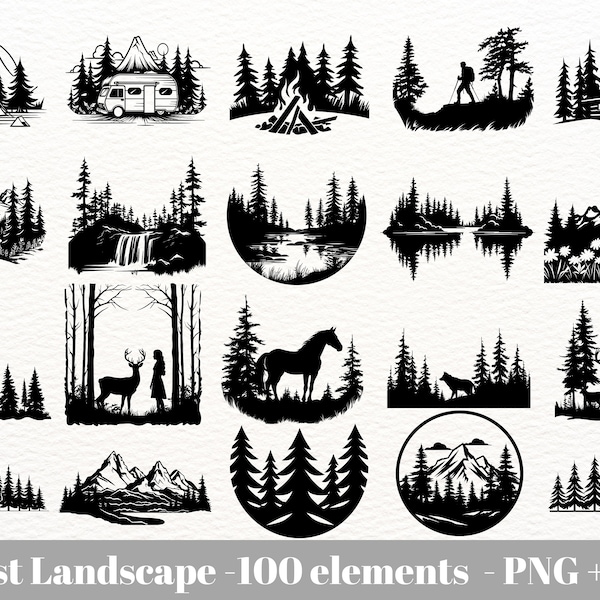 Forest Landscape Svg - Etsy