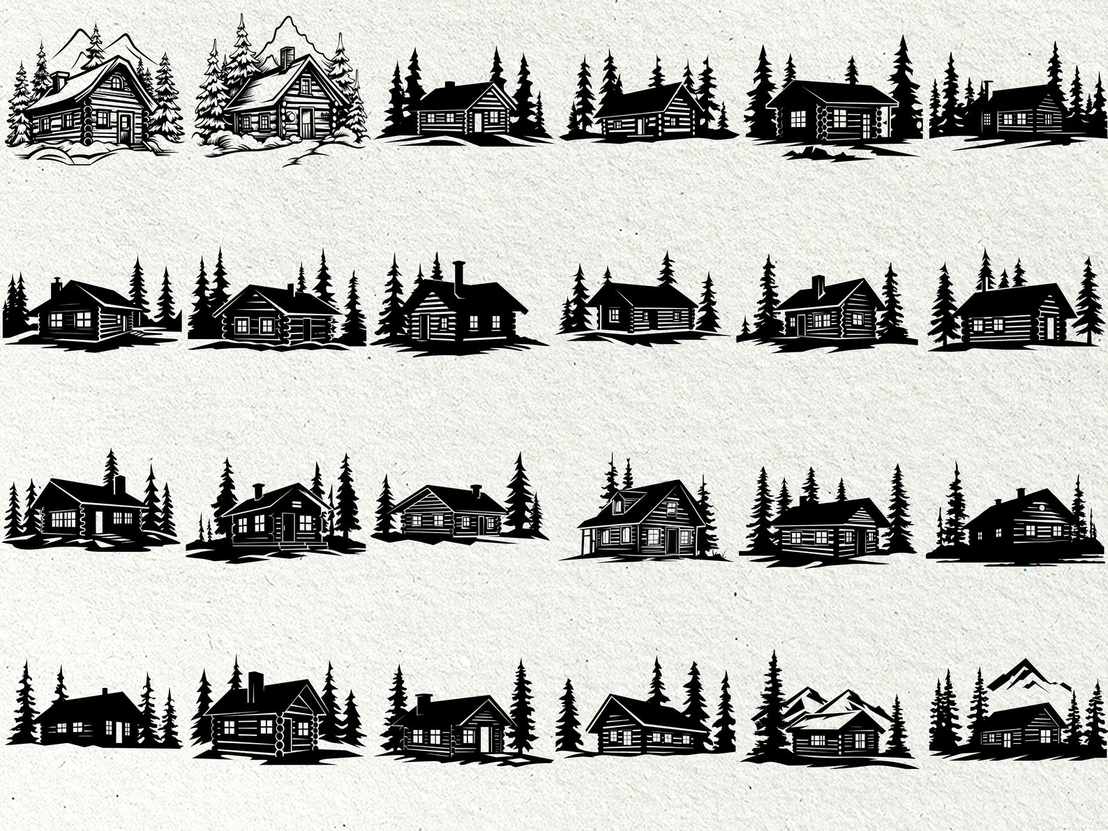 Log Cabin Svg / Mountain House Svg / House in the Woods Svg / Rustic ...