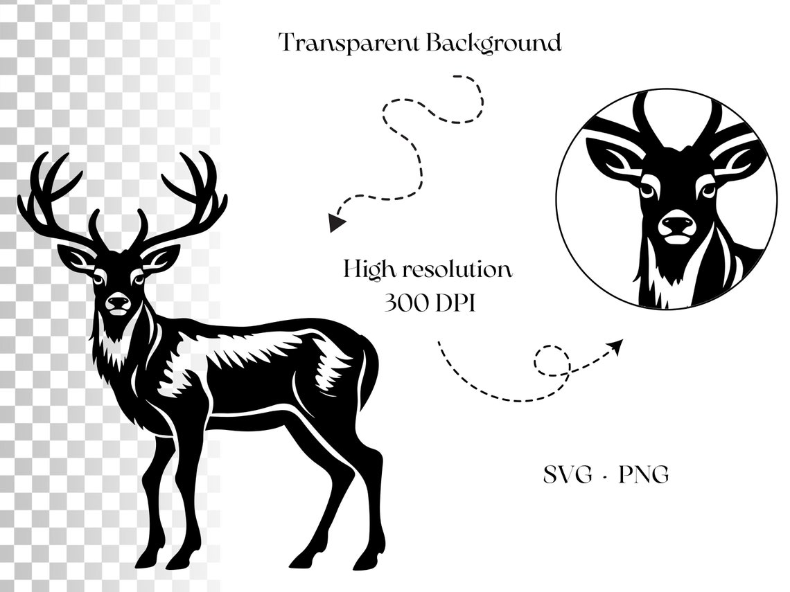 Hirsch im Wald SVG / Hirschkopf Vektor-Svg Png-Datei / Hirsch im Wald ...