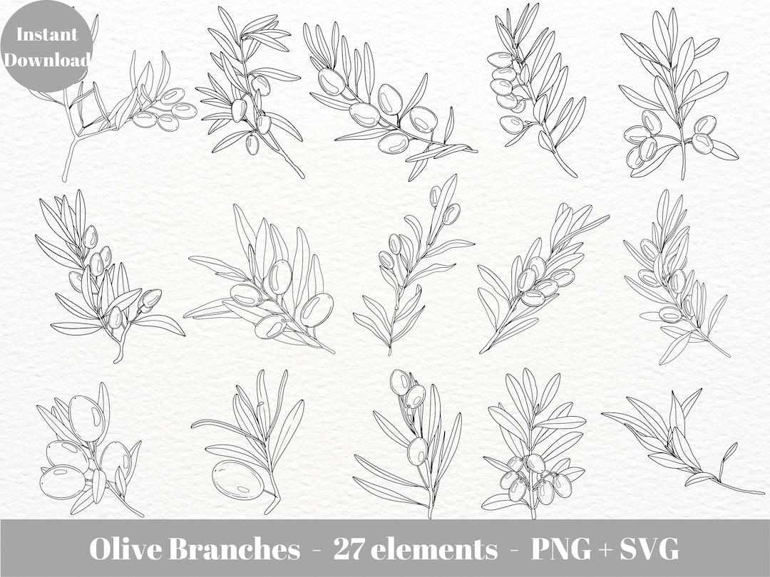 Olive Branch Svg for Lasers / Olive Svg / Olive Leaf Svg/ Olive Wreath ...