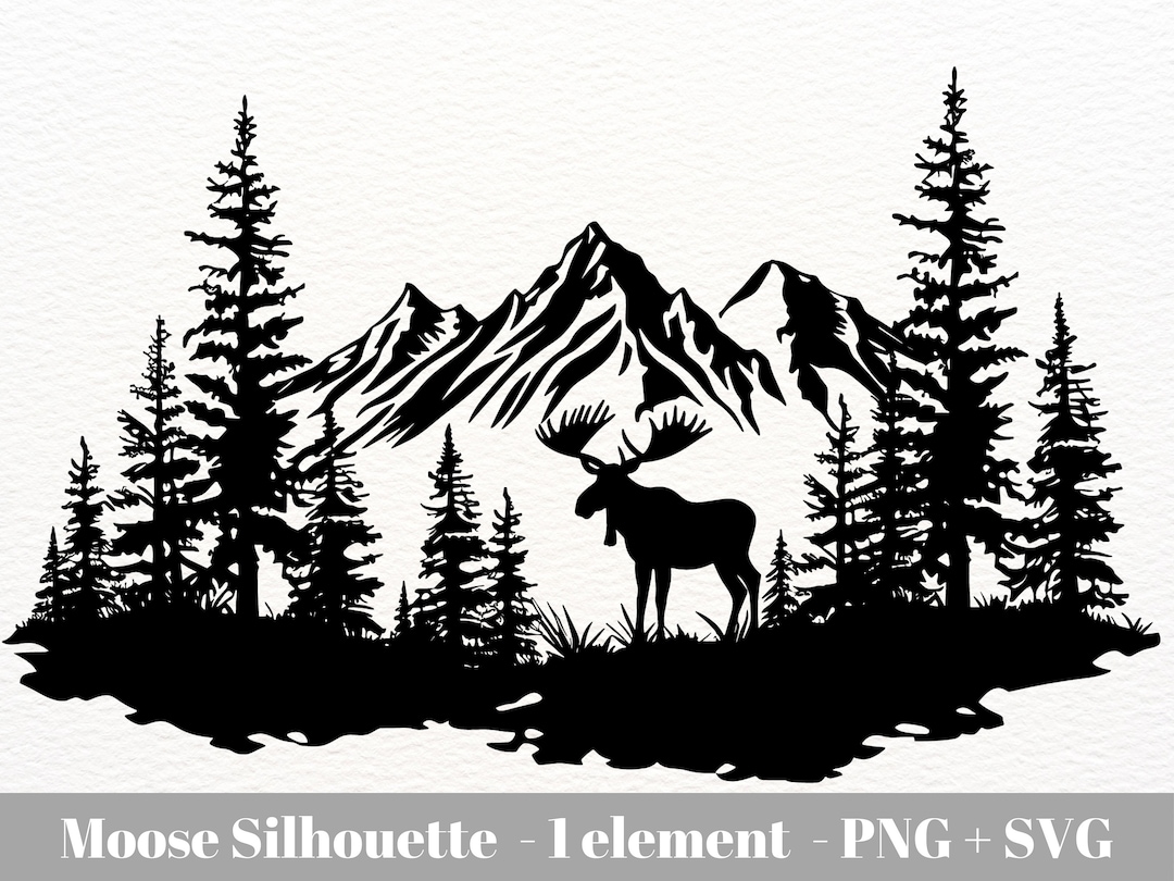 Moose in the Woods Svg / Moose Scene Svg / Woodland Scene SVG / Forest ...