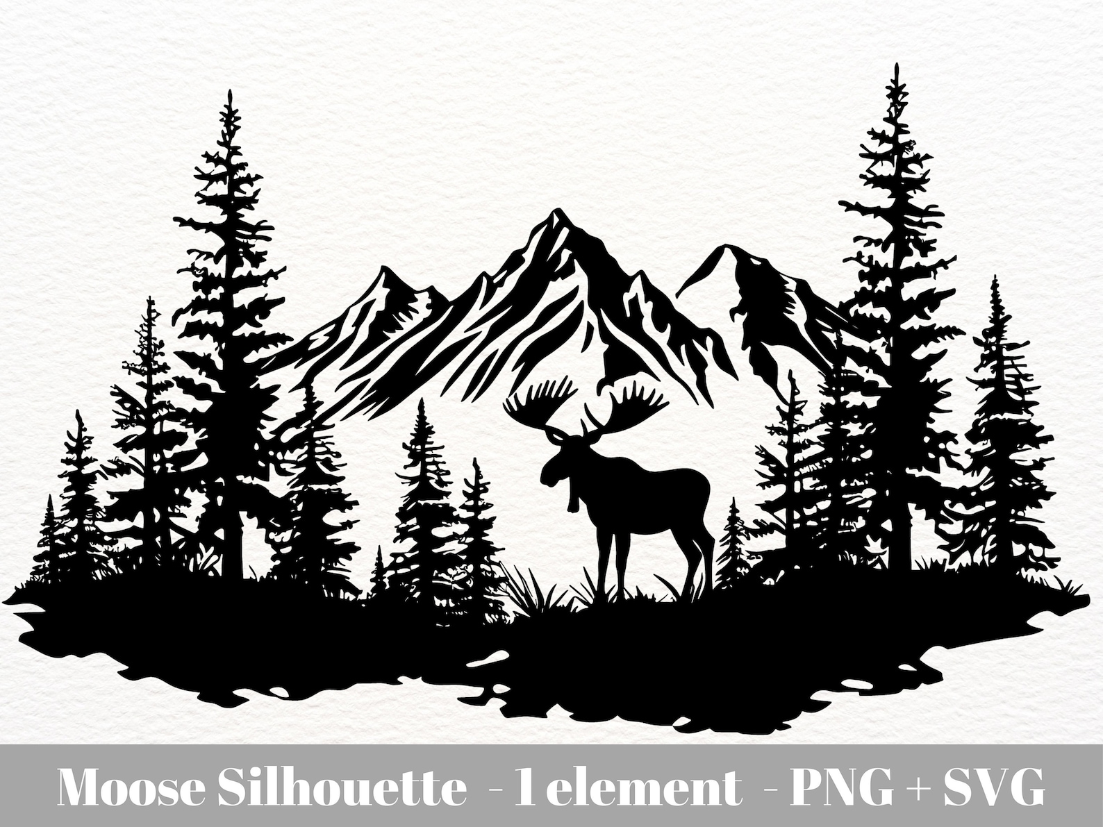 Moose in the Woods Svg / Moose Scene Svg / Woodland Scene SVG / Forest ...