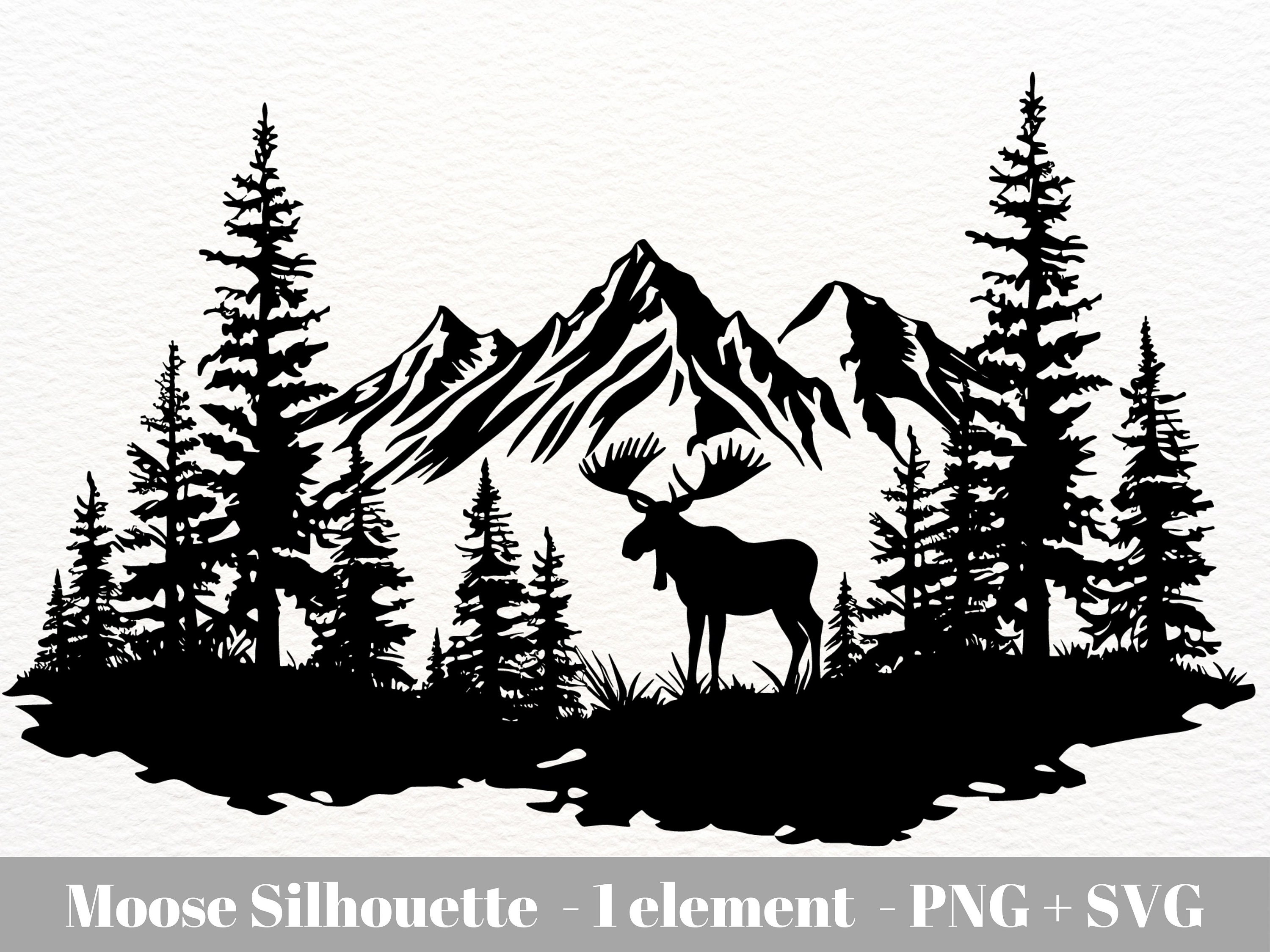 Moose in the Woods Svg / Moose Scene Svg / Woodland Scene SVG / Forest ...