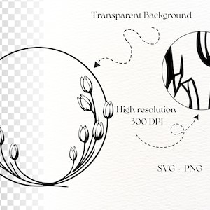 Tulip Wreath SVG | Floral Wreath Svg File |greenery Wreath Png ...
