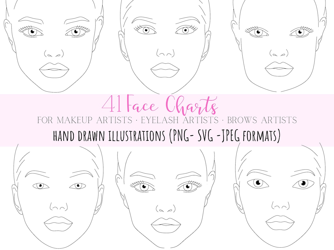 Face Chart / Face Shape / Makeup Face Shapes / Face Shape Svg - Etsy