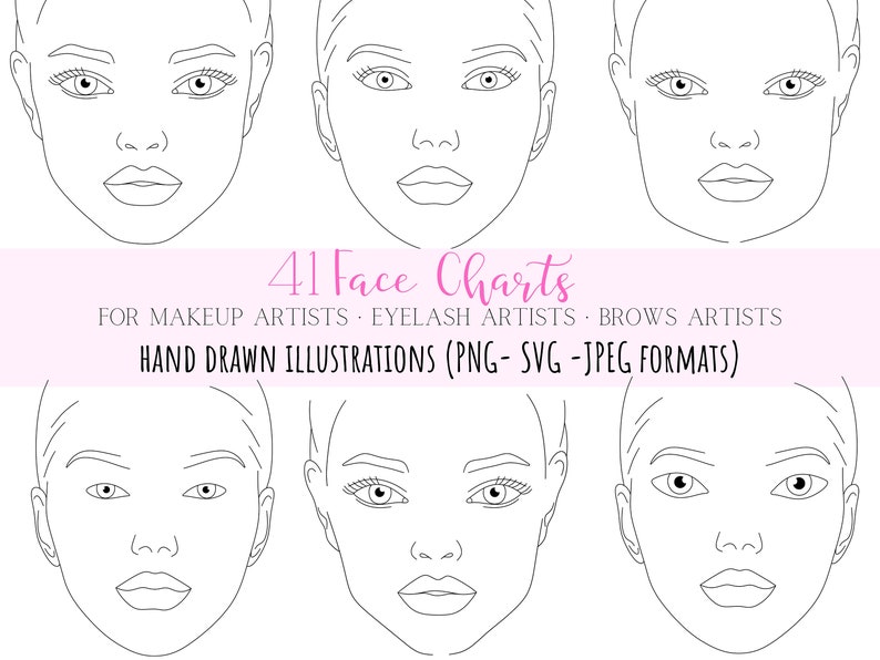 Face Chart / Face Shape / Makeup Face Shapes / Face Shape Svg / Lash ...