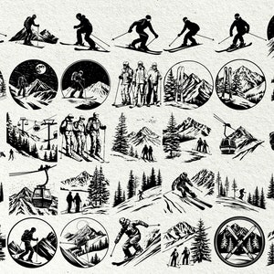 Skiing Svg Bundle / Winter Sport Svg / Ski Goggles Svg / Ski Boots Svg ...