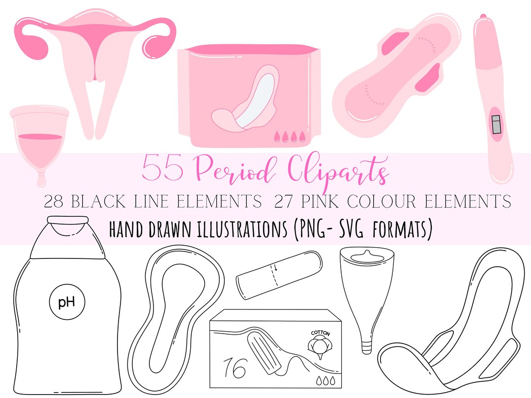 Period Clipart / Feminine Hygiene PNG /menstration Art Digital Instant ...