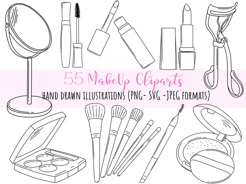 Makeup Clipart / Makeup Svg Files / Cosmetics Illustration / Beauty ...
