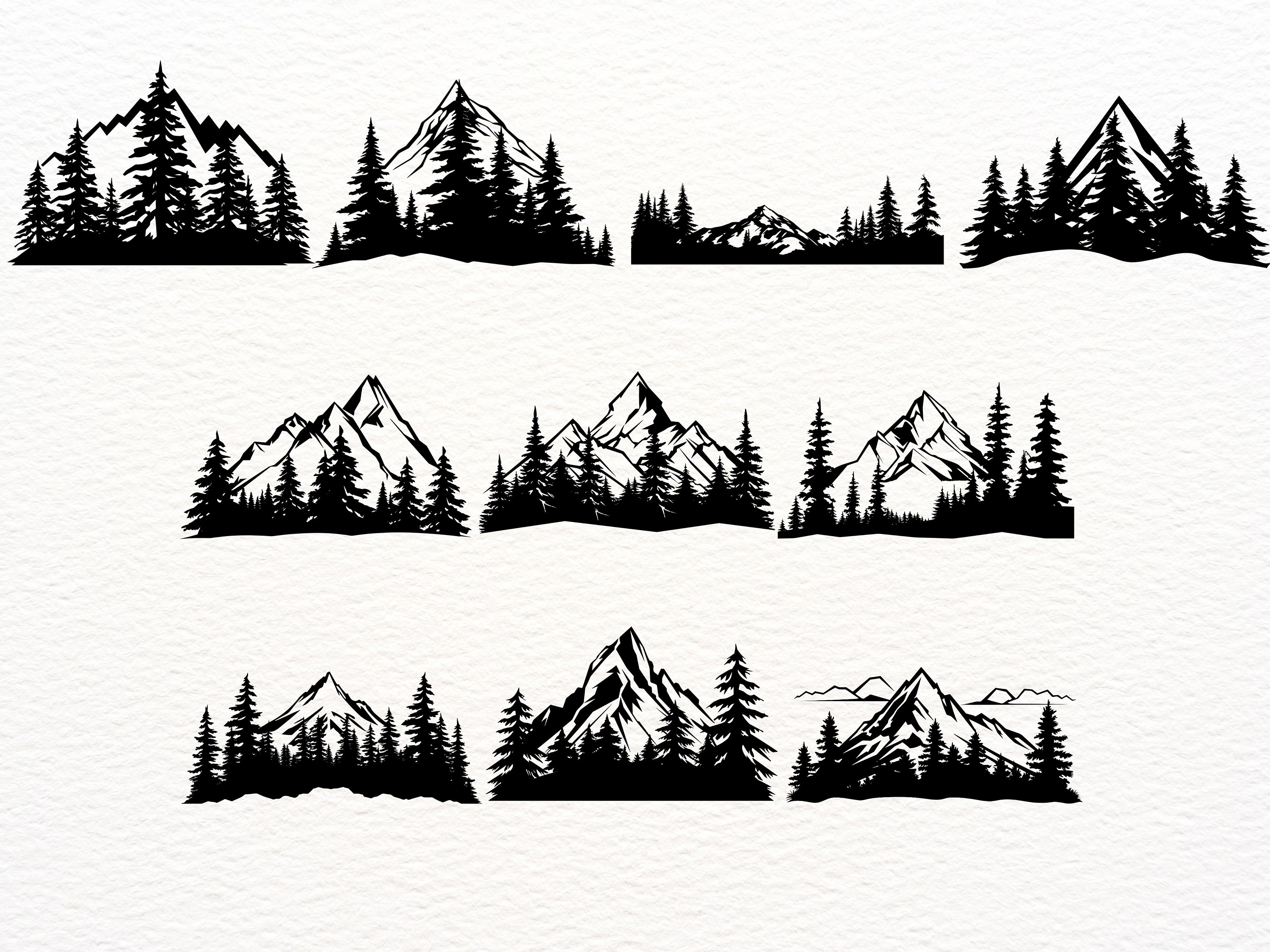 Forest Landscape Svg / Pine Forest Svg / Forest Svg Bundle / Outdoor ...