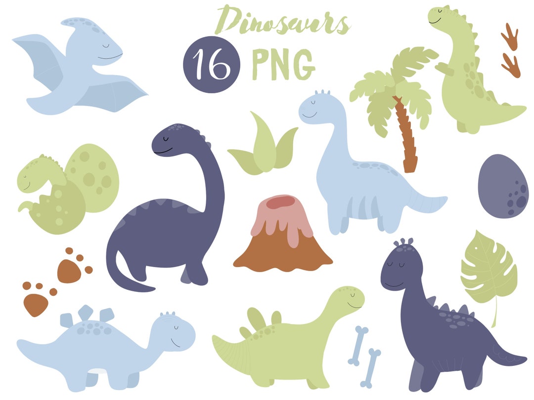 Dinosaur Png for Boys / Clipart for Baby Boy / Baby Birthday Clipart ...