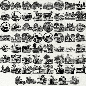 Farm Animal Scene Svg / Farm Svg Cut Files / Laser Engrave File / Farm ...