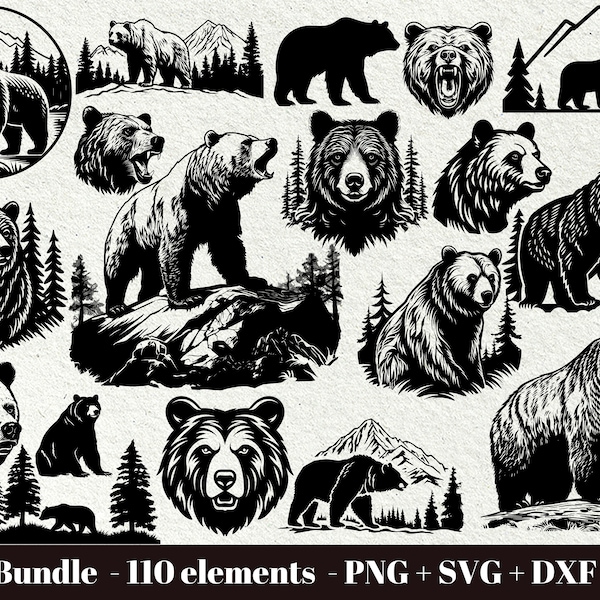 Bear Svg - Etsy