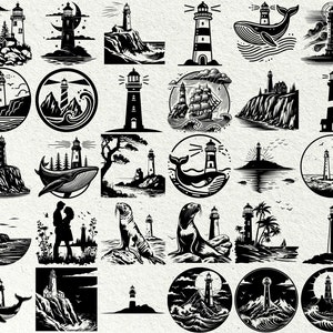 Lighthouse Svg File / Lighthouse Silhouette / Ocean Lighthouse SVG ...