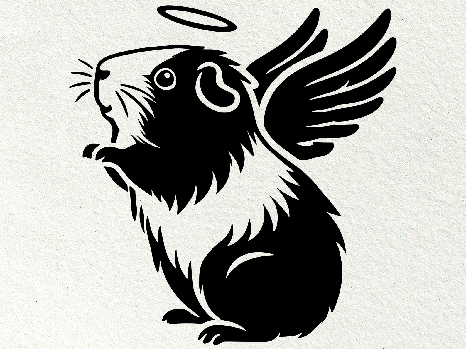 Guinea Pig Angel / Guinea Pig SVG / Guinea Pig Silhouette / Angel Wings ...