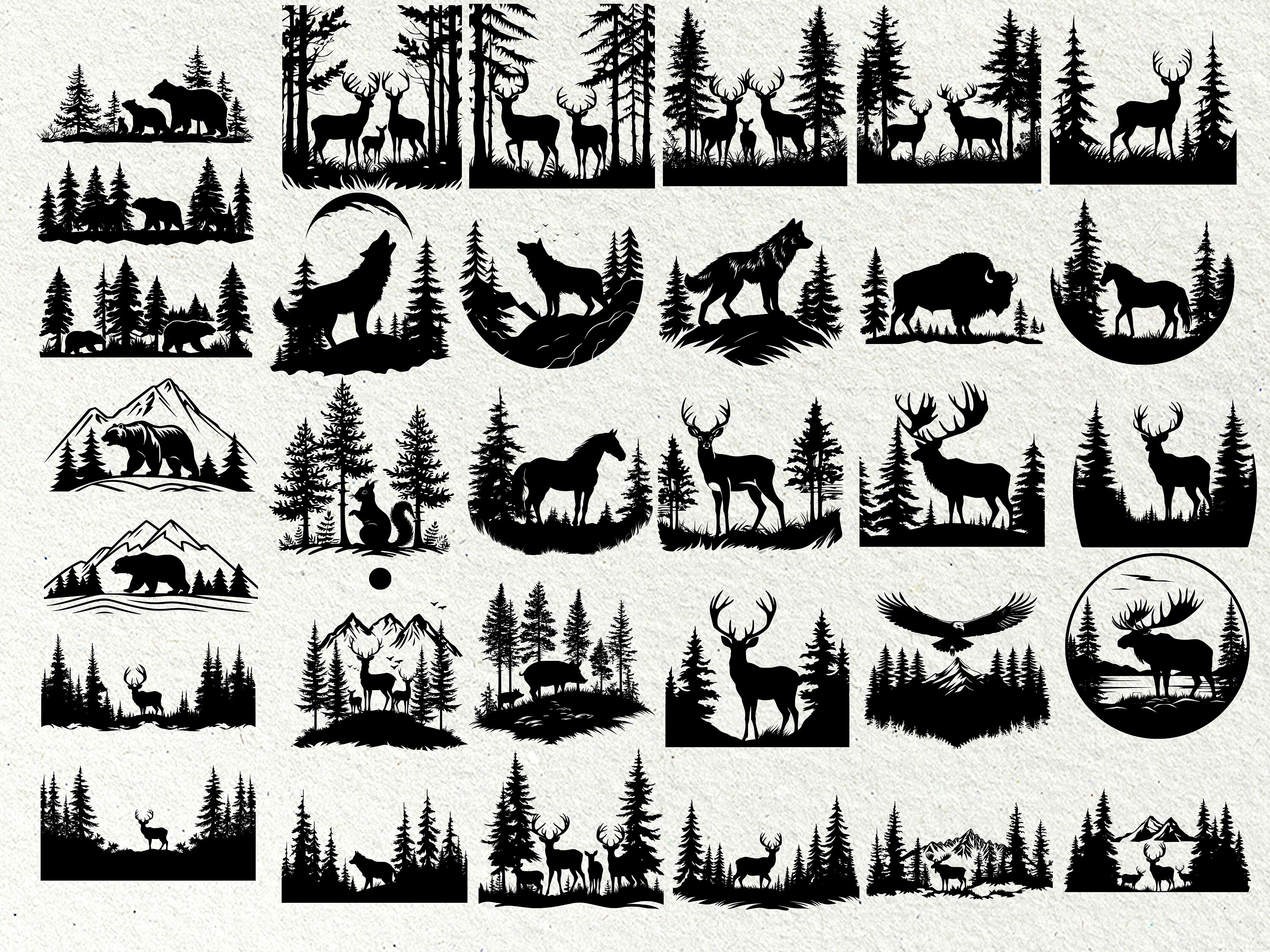 Forest Landscape SVG / Forest Scene Svg / Forest Silhouette Svg ...
