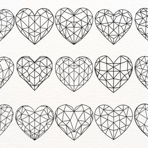 Geometric Heart Svg / Hexagonal Heart Svg / Laser Cut Svg / Instant ...