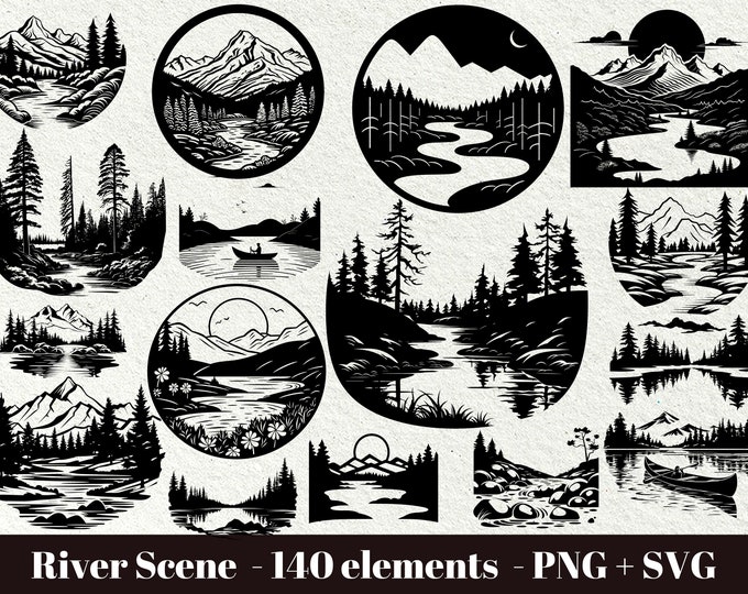 Mountain SVG PNG, Outdoors Svg, Camping Svg, River Svg, SVG Files for ...