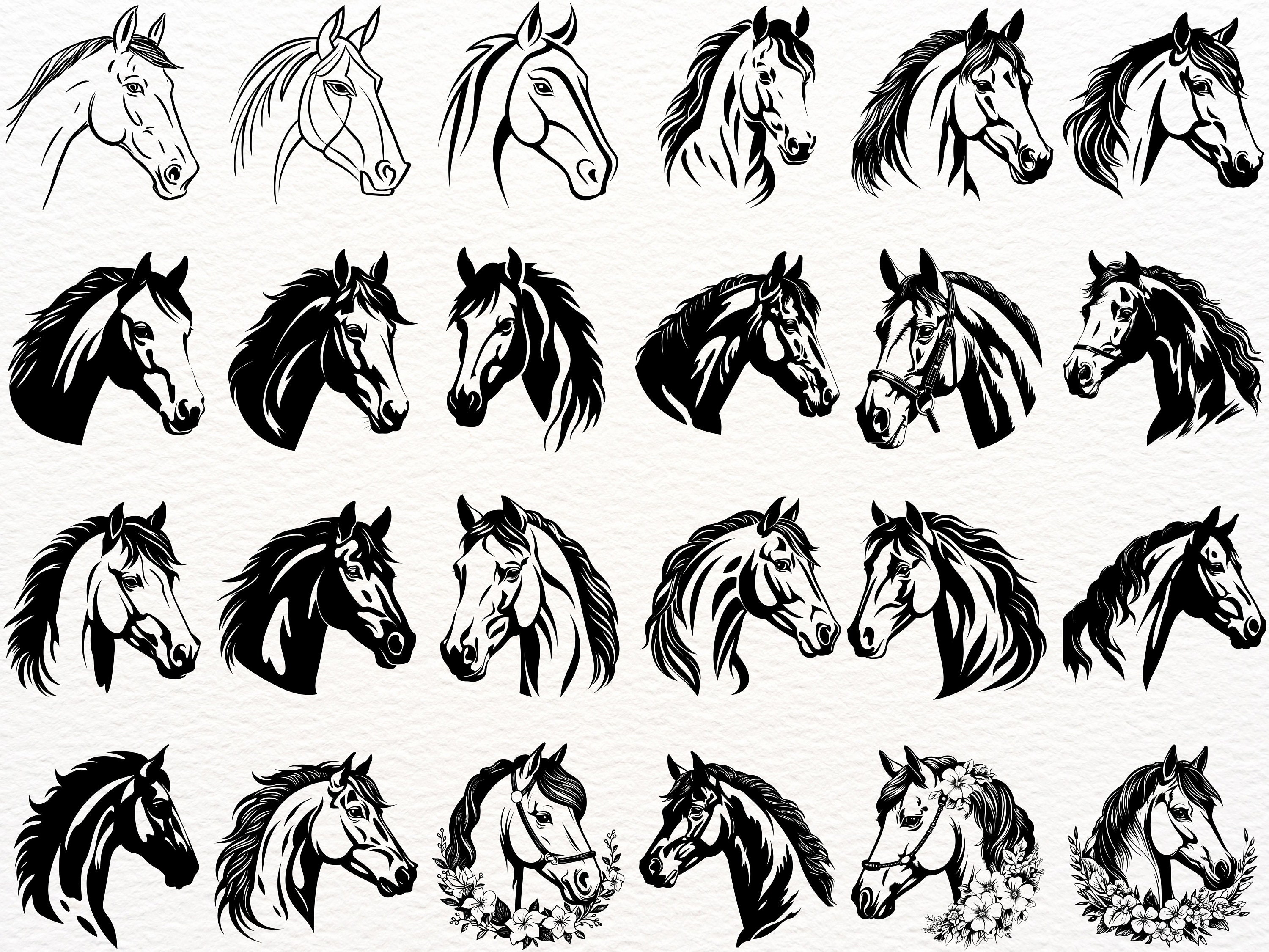 Horse Svg Bundle / Horse Svg Files for Cricut / Horse Head Sign Svg ...