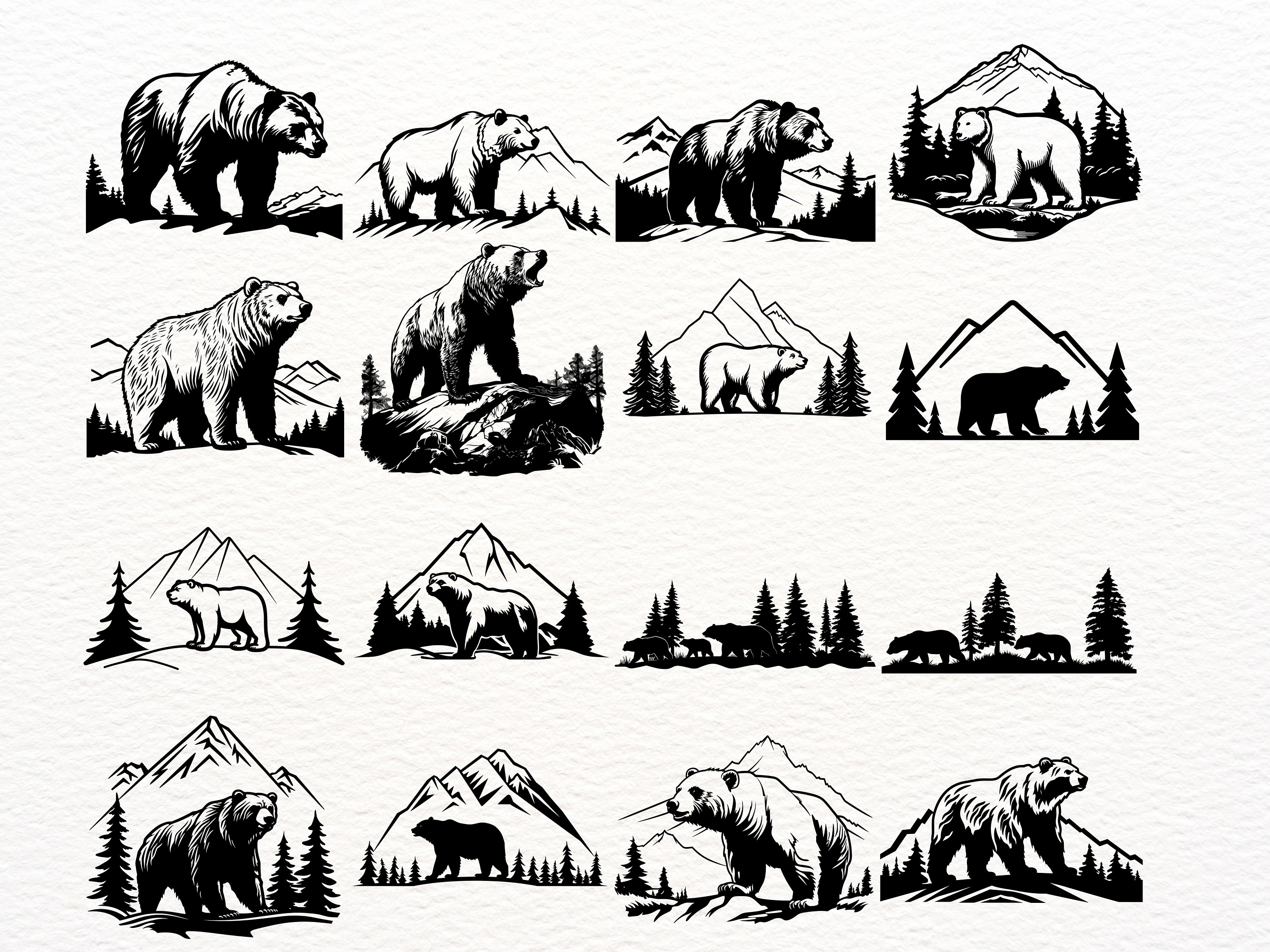 Paquete SVG de oso / Cabeza de oso svg / Clipart de oso PNG / Oso ...