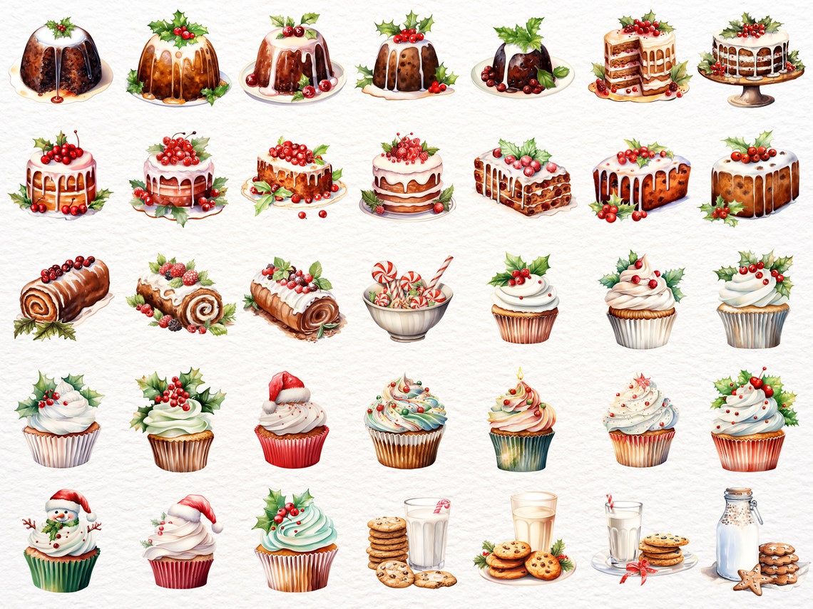 Christmas Cookie Clipart / Christmas Dessert PNG / Gingerbread Cookies ...