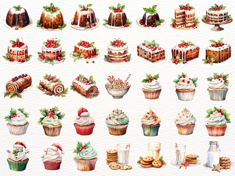 Christmas Cookie Clipart / Christmas Dessert PNG / Gingerbread Cookies ...