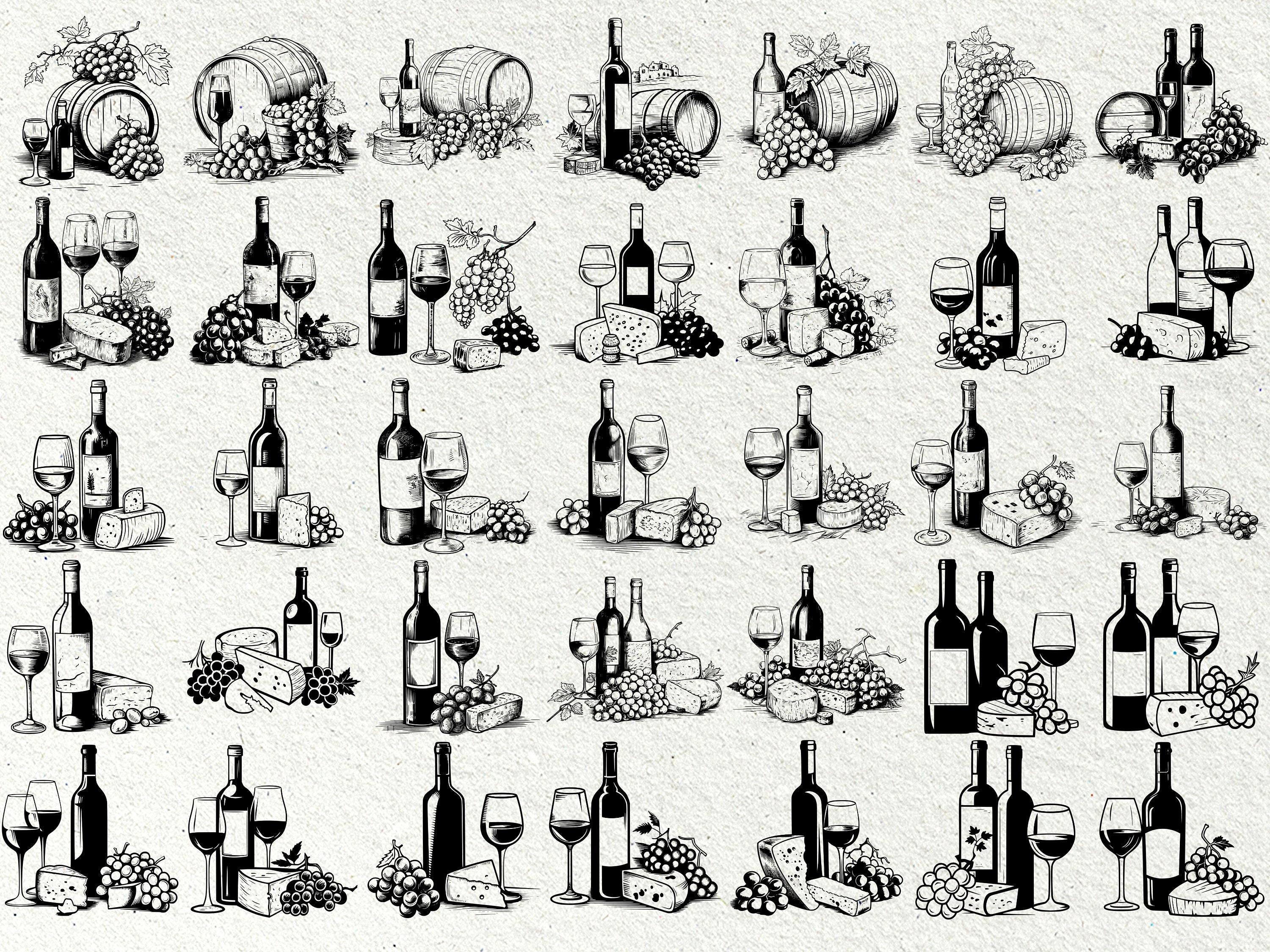 Wine Svg Bundle Grape Vine Svg / Grapes and Vine SVG / Vineyard Vines ...