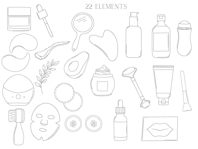 Self Care Svg Bundle / Skincare Clipart / Skin Care Digital PNG Set ...