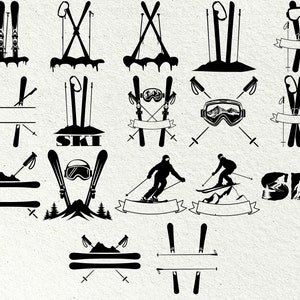 Skiing Svg Bundle / Winter Sport Svg / Ski Goggles Svg / Ski Boots Svg ...