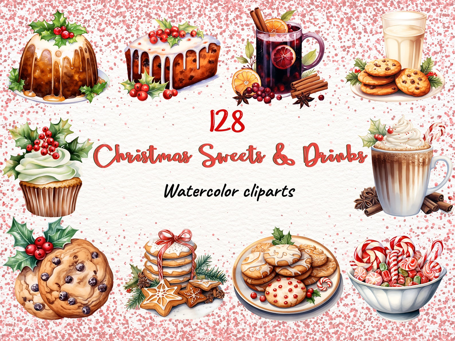 Christmas Cookie Clipart / Christmas Dessert PNG / Gingerbread Cookies ...