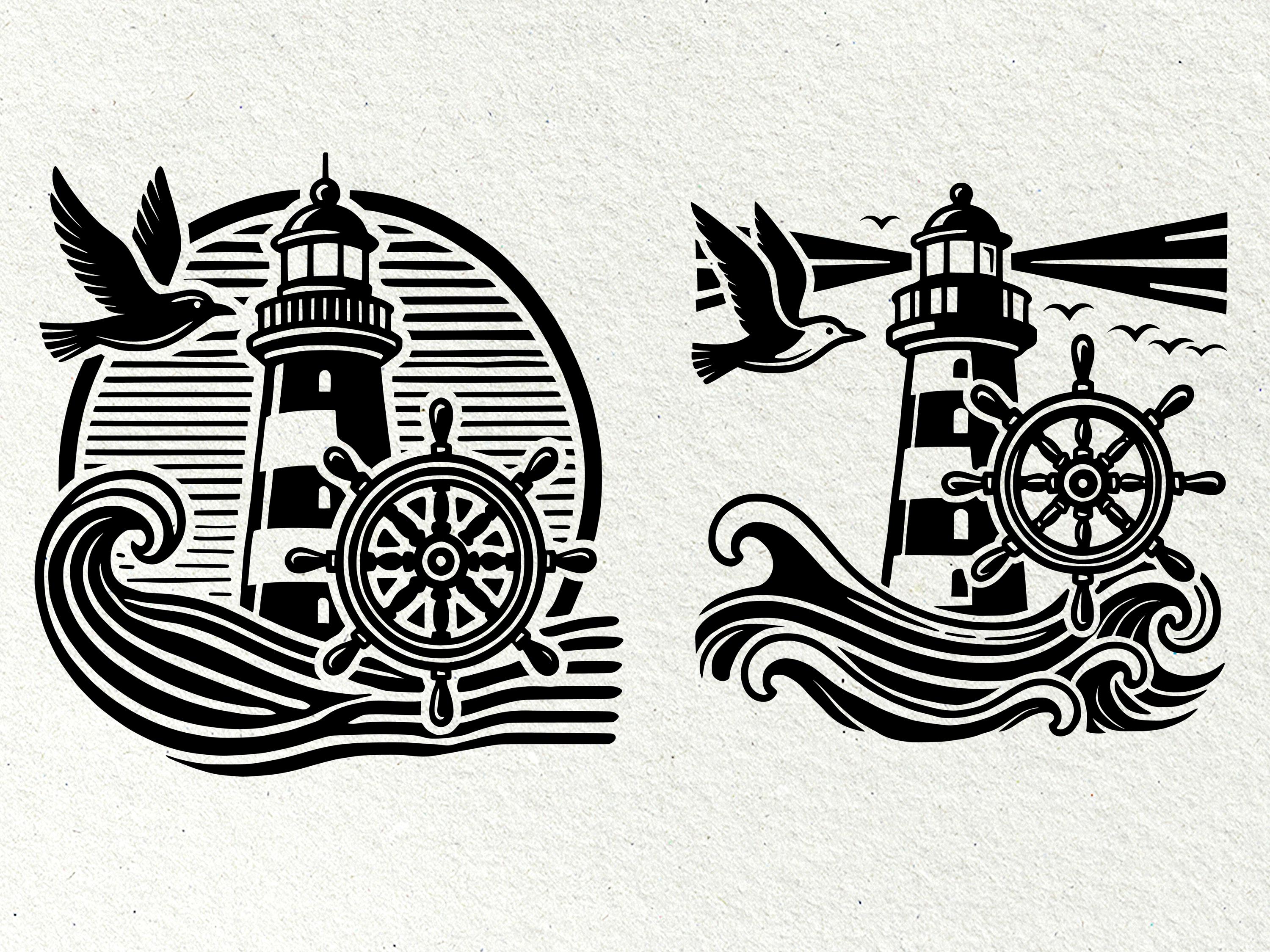 Lighthouse SVG Bundle / Lighthouse Svg File / Lighthouse With Wave ...