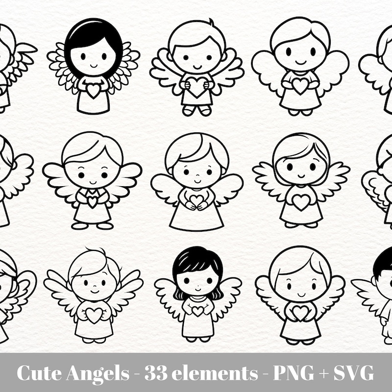 Cute Guardian Angel Svg - Etsy