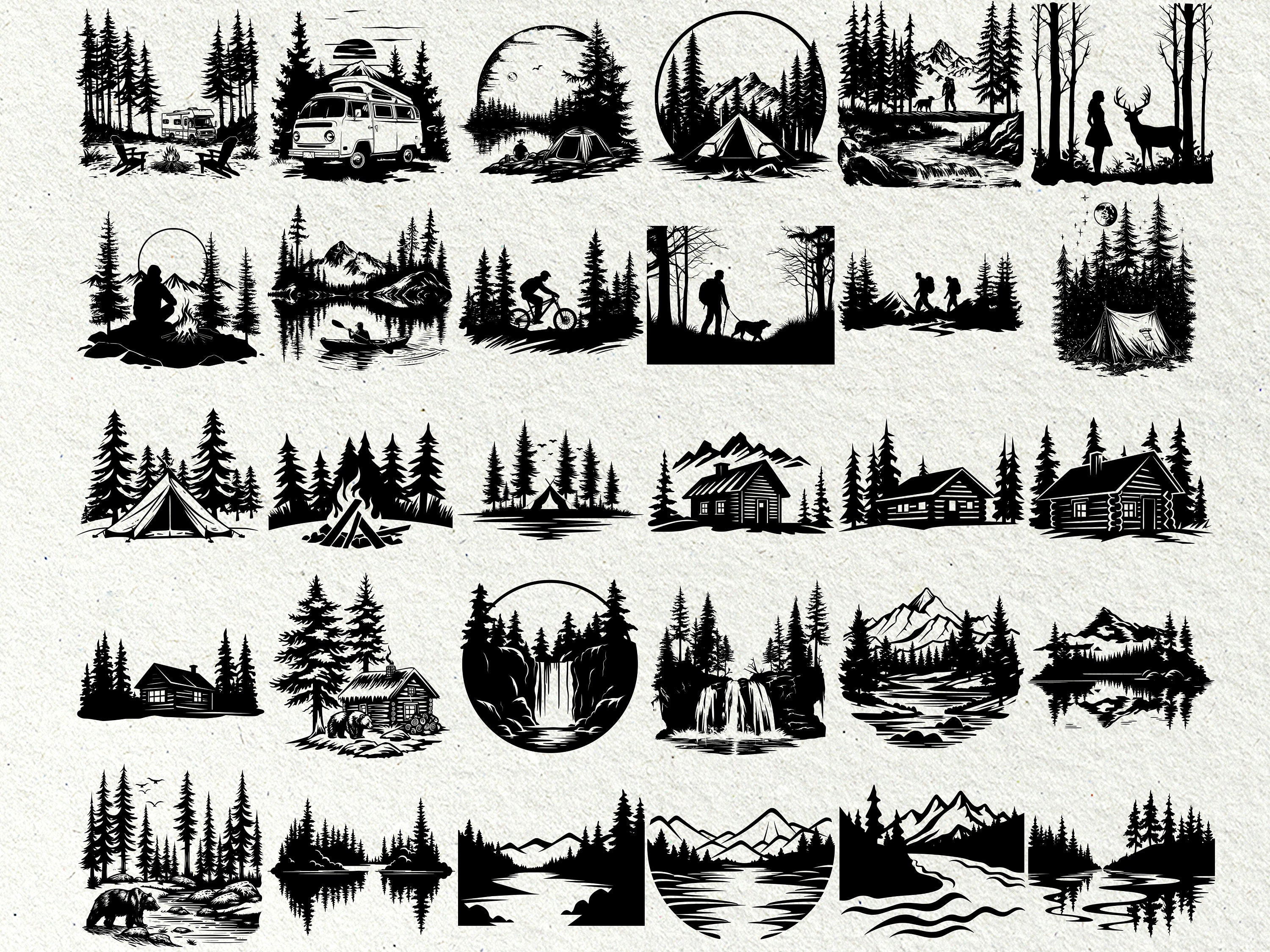 Forest Landscape SVG / Forest Scene Svg / Forest Silhouette Svg ...