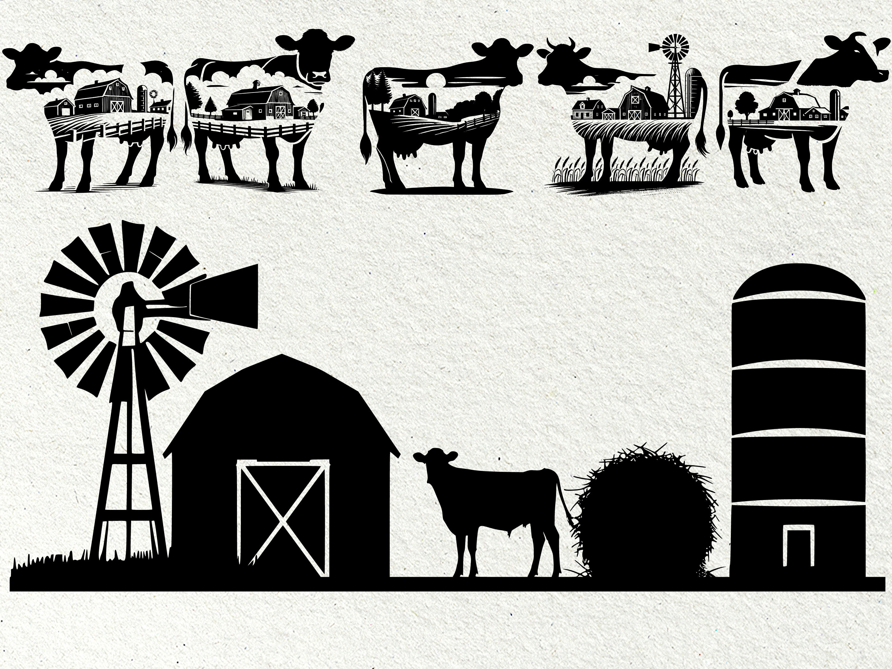 Cow Svg Bundle / Cow Head Svg / Farm Animal Svg for Cricut / Cow Farm ...