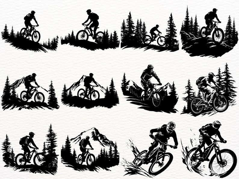 Mountain Bike Svg / Bike Svg Cut Files / Cycling Svg / Man on Bike SVG ...