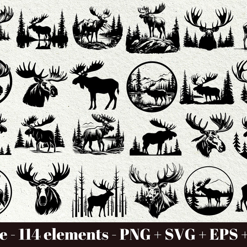 Moose Scenes Svg - Etsy