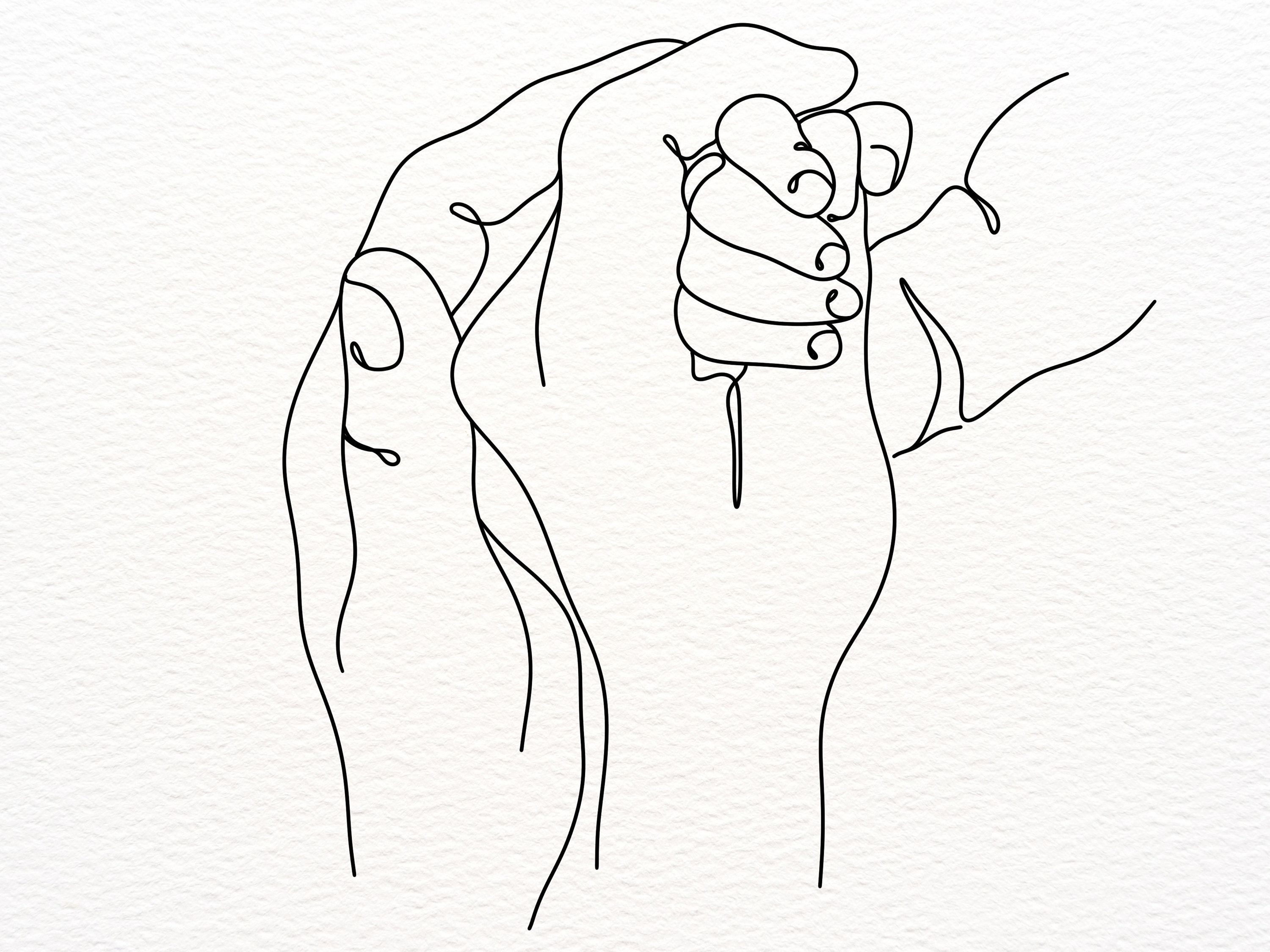 Family Hands Svg / Family Line Drawing / One Line Art / Instant ...