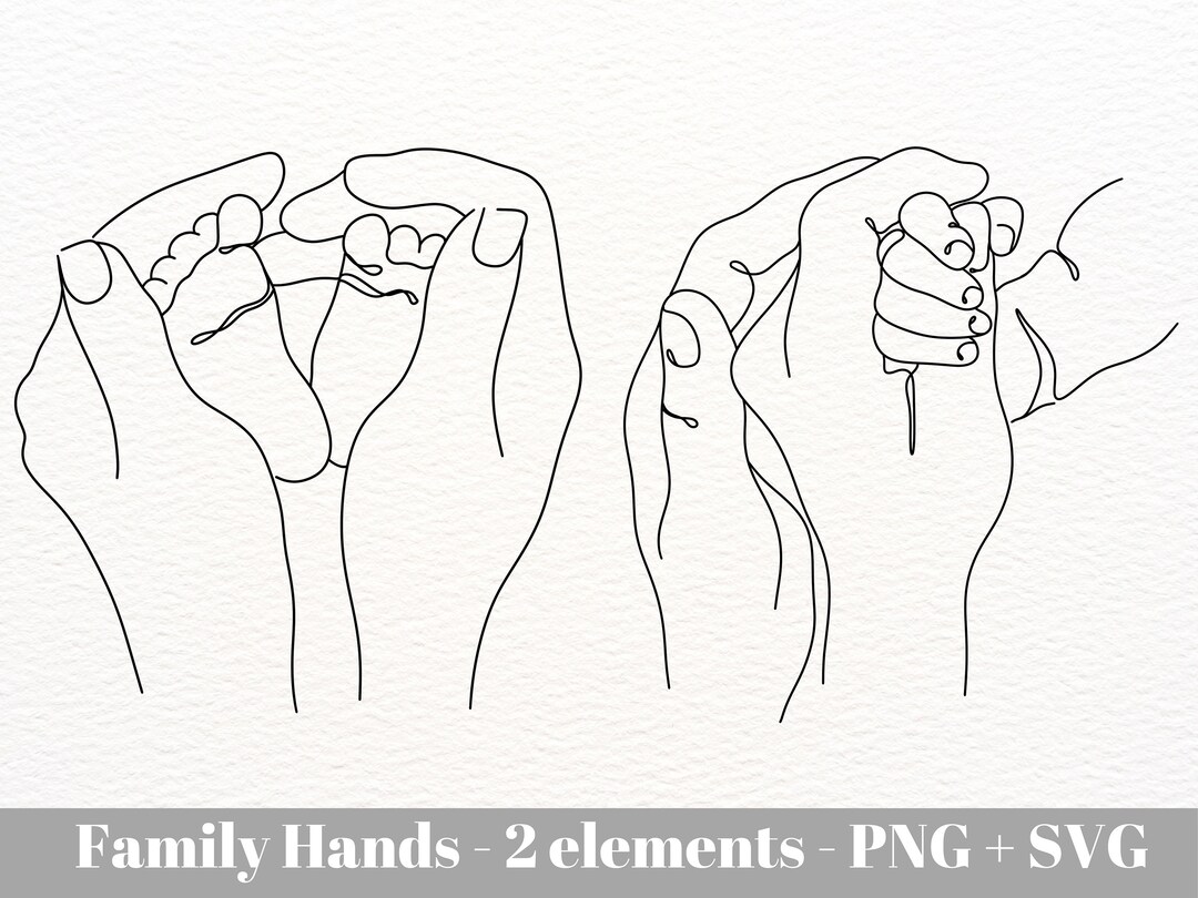 Family Hands Svg / Family Line Drawing / One Line Art / Instant ...