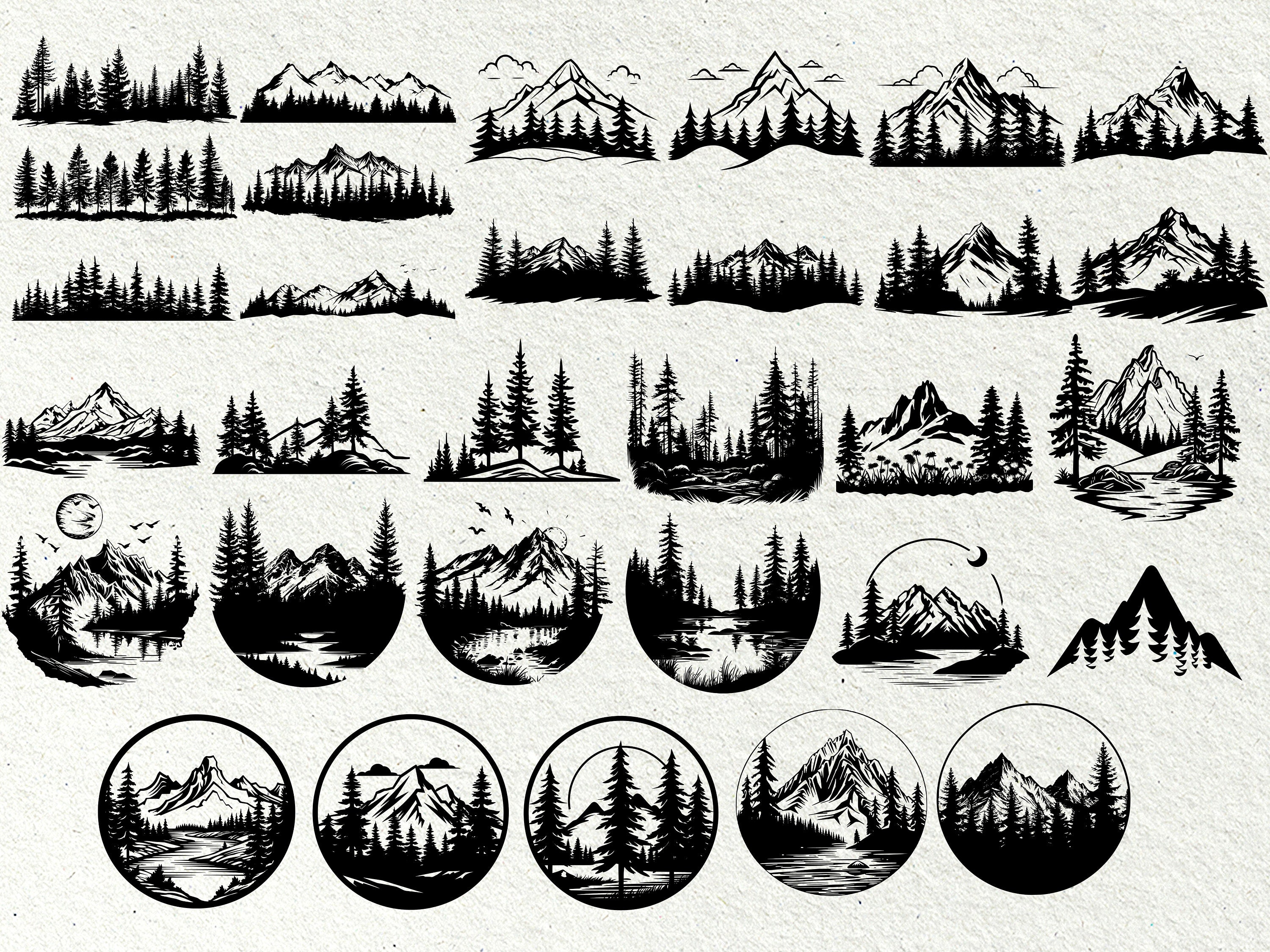Forest Landscape SVG / Forest Scene Svg / Forest Silhouette Svg ...